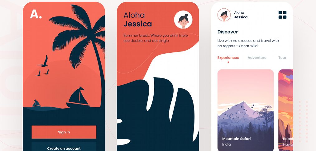 Figma travel app template - UX Crush