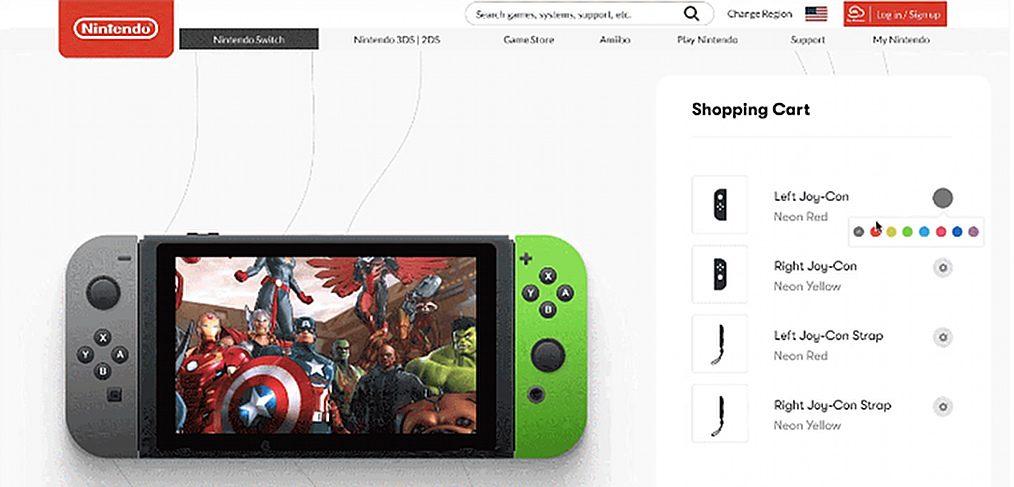 Nintendo Switch order Figma template - UX Crush