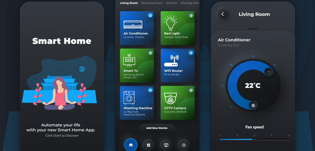 Smart home app template for Figma - UX Crush