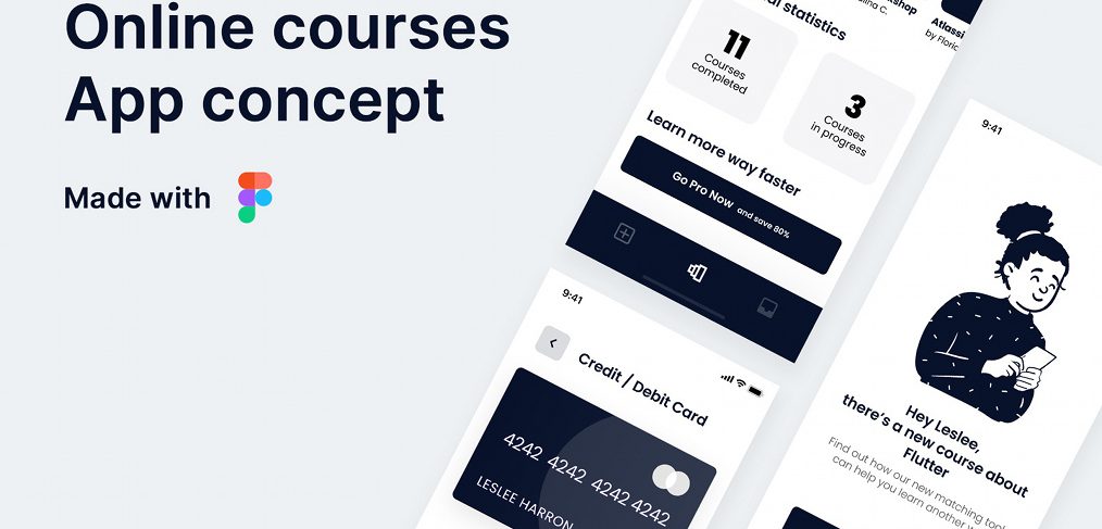Figma Online course app template - UX Crush