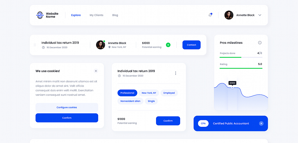 Free Figma cards components kit - UX Crush