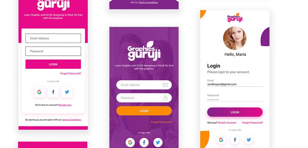 Free Figma app login screen templates - UX Crush