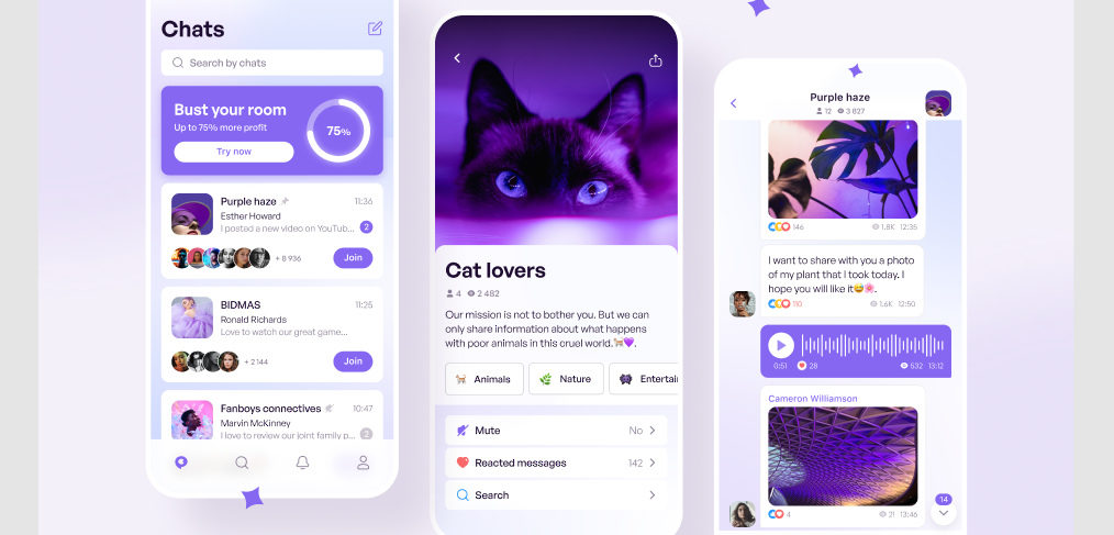 Figma messaging app template - UX Crush