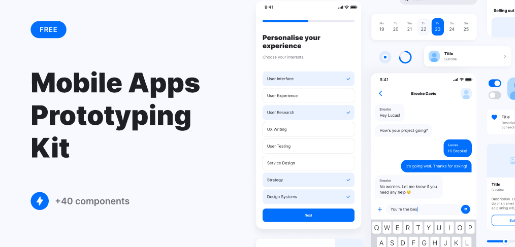 Mobile Figma wireframe UI kit - UX Crush