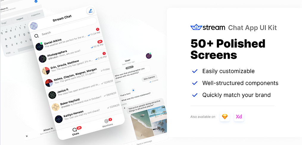 Figma mobile chat UI kit - UX Crush