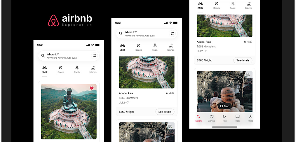 Airbnb redesign Figma app template - UX Crush